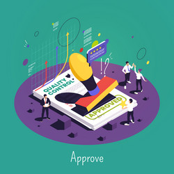 Product quality control mobile app Royalty Free Vector Image