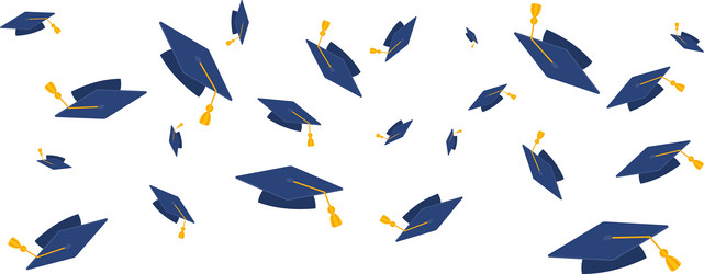 Graduation black logo university graduate cap Vector Image