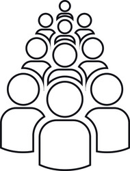 Group of outlines six people seamless pattern Vector Image