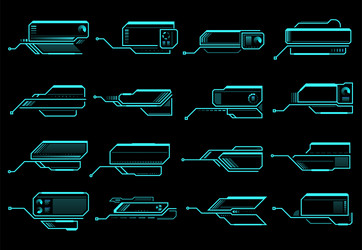 Hud callout titles information call boxes Vector Image