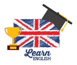 Learn english education icons Royalty Free Vector Image