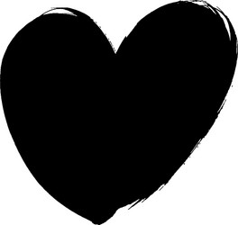 Black heart icon object hand drawn love symbol Vector Image