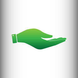 Hand icon green gradient Royalty Free Vector Image
