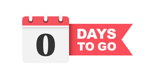 One day to go no of days left badges Royalty Free Vector