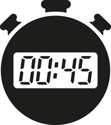 45 seconds minutes stopwatch icon clock Royalty Free Vector
