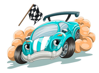Cute stock car racing team Royalty Free Vector Image
