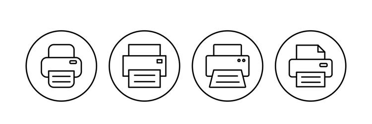 Print icon set printer Royalty Free Vector Image