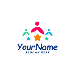 Star kids logo design template child concept Vector Image