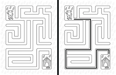 Easy hot dog maze Royalty Free Vector Image - VectorStock