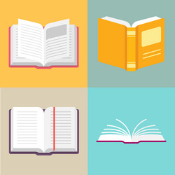 Open notebook icon flat style Royalty Free Vector Image