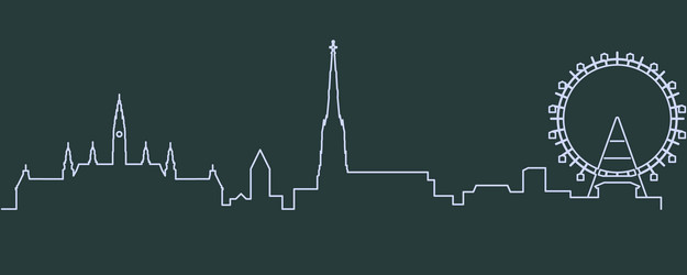 Outline vienna skyline trendy template Royalty Free Vector