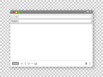 Blank email screen mail message interface Vector Image