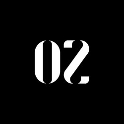Oz logo o z design white letter ozo Royalty Free Vector