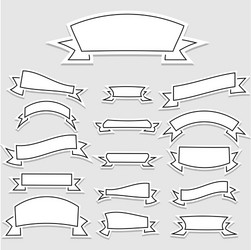 Ribbon banner set colorful ribbons in flat style Vector Image
