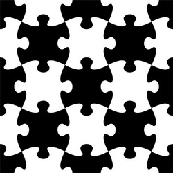 White jigsaw puzzle blank seamless background Vector Image