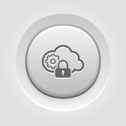 Secured cloud processing icon flat design Vector Image