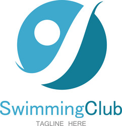 Swimming club logo ocean sea color swimmer Vector Image