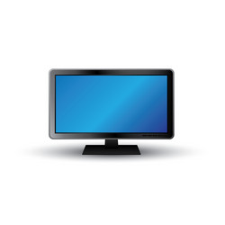 Realistic computer monitor silver Royalty Free Vector Image