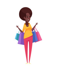 Shopaholic cartoon Royalty Free Vector Image - VectorStock