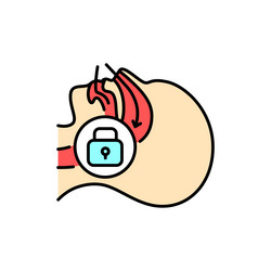 Sleep apnea color line icon human diseases Vector Image