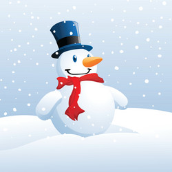 Snowman and snow Royalty Free Vector Image - VectorStock