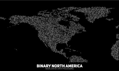 Abstract binary world map continents Royalty Free Vector