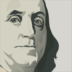 Benjamin franklin in medical mask sketch Vector Image