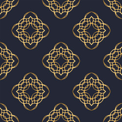 Swirl pattern seamless gold and navy blue Vector Image