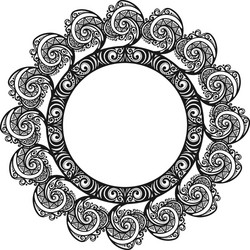 Beautiful decorative round frame Royalty Free Vector Image