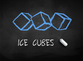 Ice cubes and water drops frozen crystal Vector Image