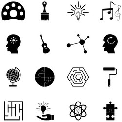 Creativity icon set Royalty Free Vector Image - VectorStock