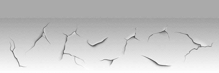 Paint crack effect transparent background Vector Image