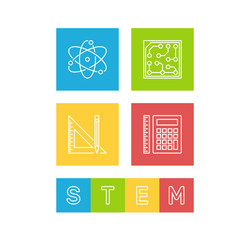 Stem - science technology engineering mathematics Vector Image