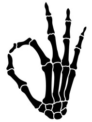 Skeleton finger ok hand sign Royalty Free Vector Image