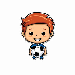 Soccer player hand-drawn comic football Royalty Free Vector