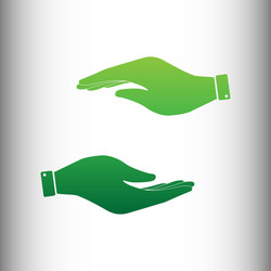 Hand icon green gradient Royalty Free Vector Image