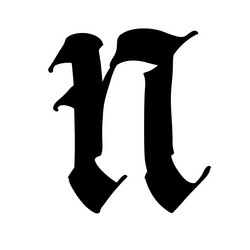 Letter n in the gothic style alphabet symbol Vector Image