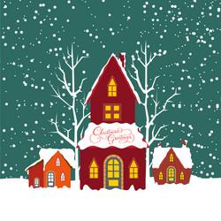 Christmas cozy home Royalty Free Vector Image - VectorStock