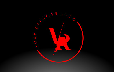 Vr circular letter logo with circle brush design Vector Image