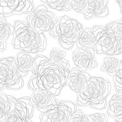 Seamless floral pattern silhouette art line Vector Image