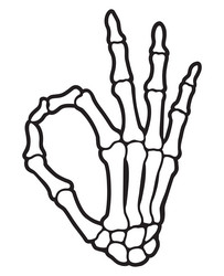 Skeleton shows middle finger Royalty Free Vector Image