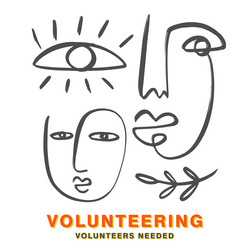 Volunteering concept volunteers needed banner Vector Image