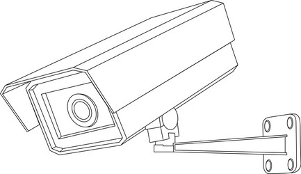Outline cctv camera security Royalty Free Vector Image