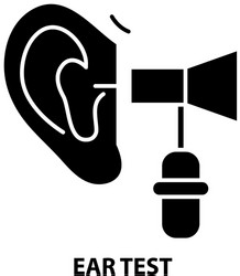 Audiogram examination icon black sign Royalty Free Vector