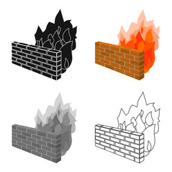 Firewall icon in cartoon style isolated on white Vector Image