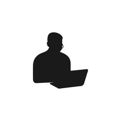 Black african man staring at a laptop man looking Vector Image