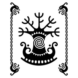 Viking design world tree from scandinavian Vector Image