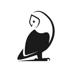 Barn owl symbol on white backdrop Royalty Free Vector Image