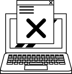 Computer and broken web site Royalty Free Vector Image