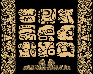 Ancient mayan calendar abstract design Royalty Free Vector